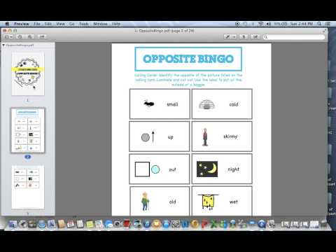 Opposite Bingo – The Autism Helper