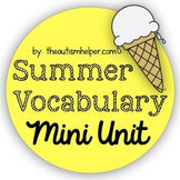 Summer Themed Vocabulary Mini Unit – The Autism Helper