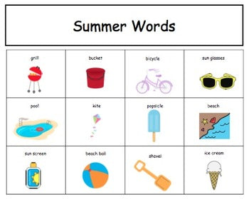 Summer Vocabulary Mini Unit {for Special Education}#N# #N# #N# #N ...