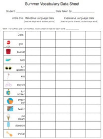 Summer Themed Vocabulary Mini Unit – The Autism Helper