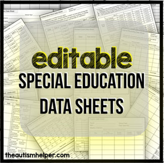 Editable Special Education Data Sheets – The Autism Helper