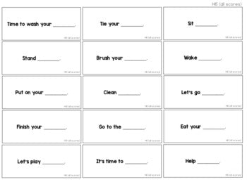 Basic Fill In Task Cards [ABLLS-R Aligned H1, H2, H4, H5, H6] – The ...