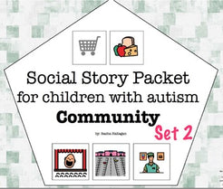 Visual Social Story Packet for Children with Autism: Community Set 2 ...