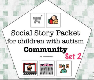 Visual Social Story Packet for Children with Autism: Community Set 2 ...
