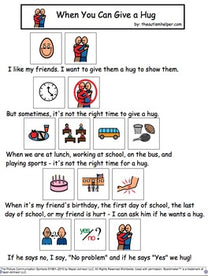 Visual Social Story Packet for Children with Autism: Personal Space Se ...